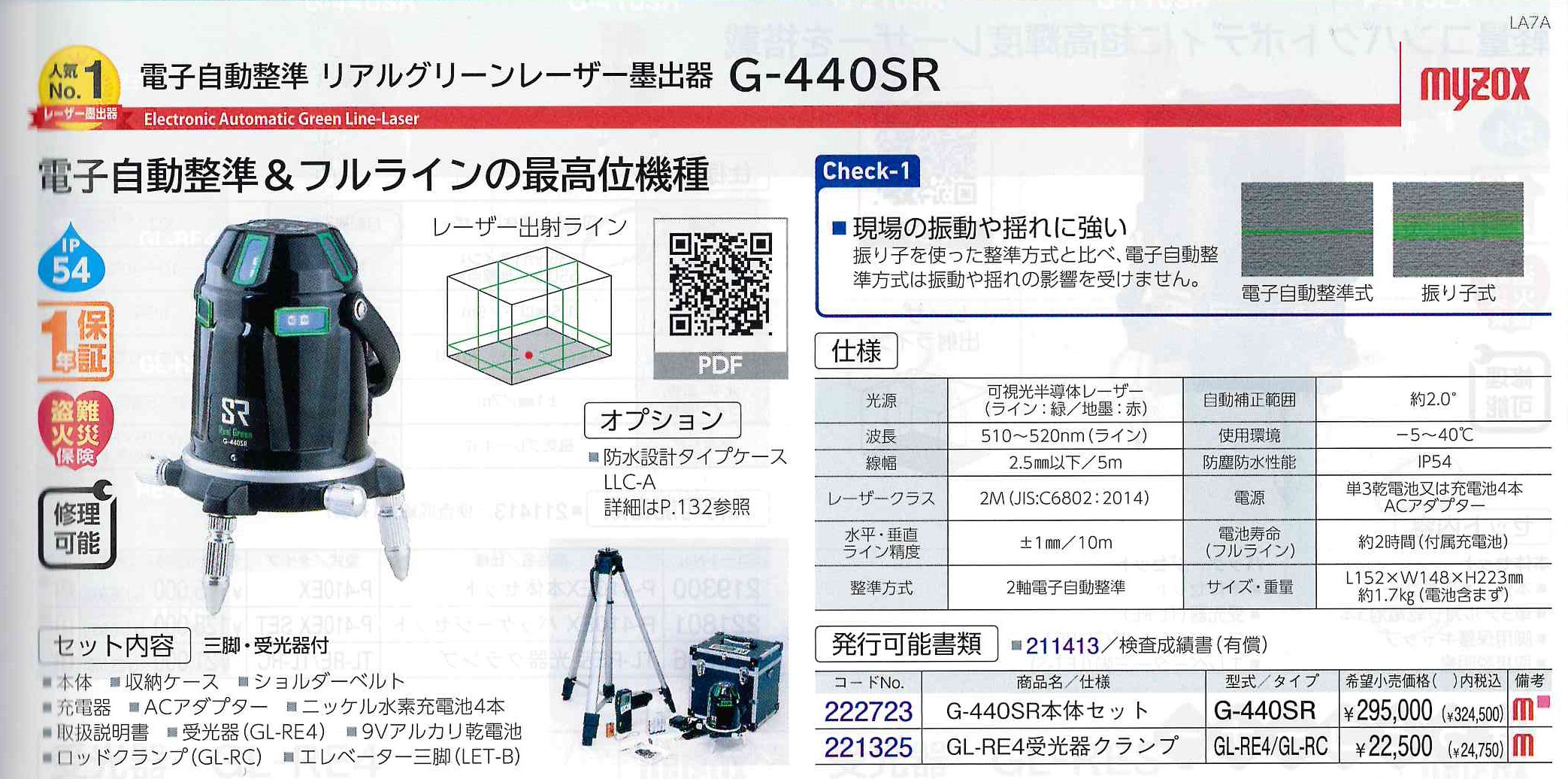 中古フルライン グリーンレーザー墨出器 マイゾックスG-440SR - 有限会社湘南通商 │ 測量機専門店（レンタル・点検調整・修理・販売）
